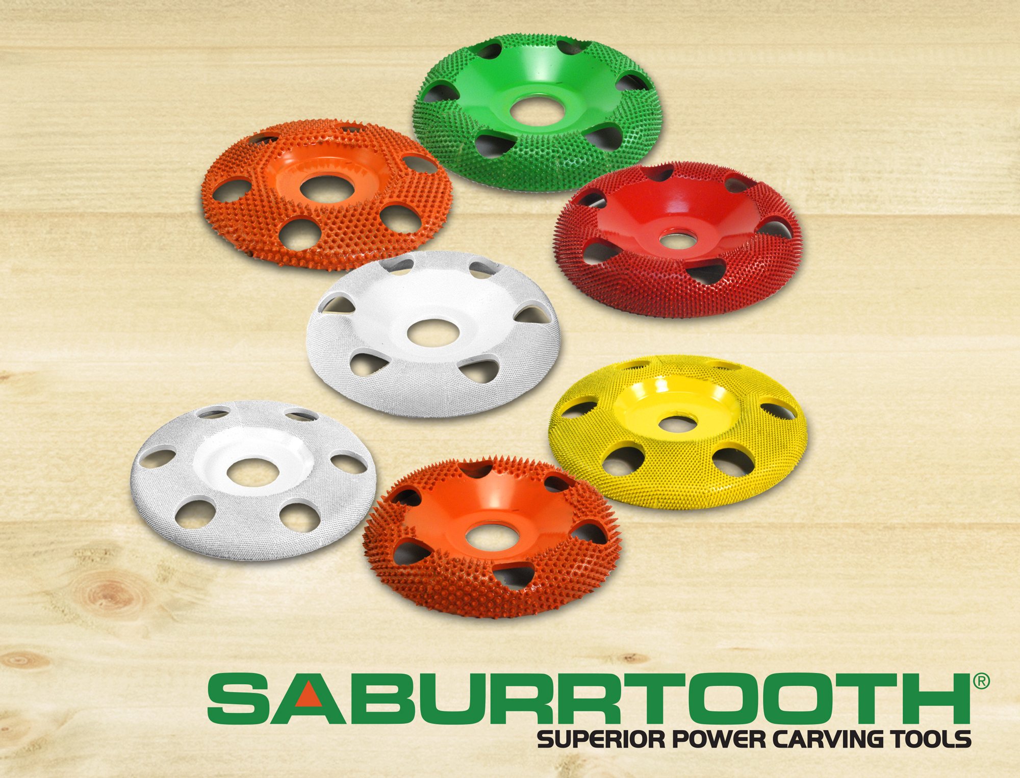 Saburrtooth Round Faced Shaping Wheel - 4" Donut Wheel with Holes ...