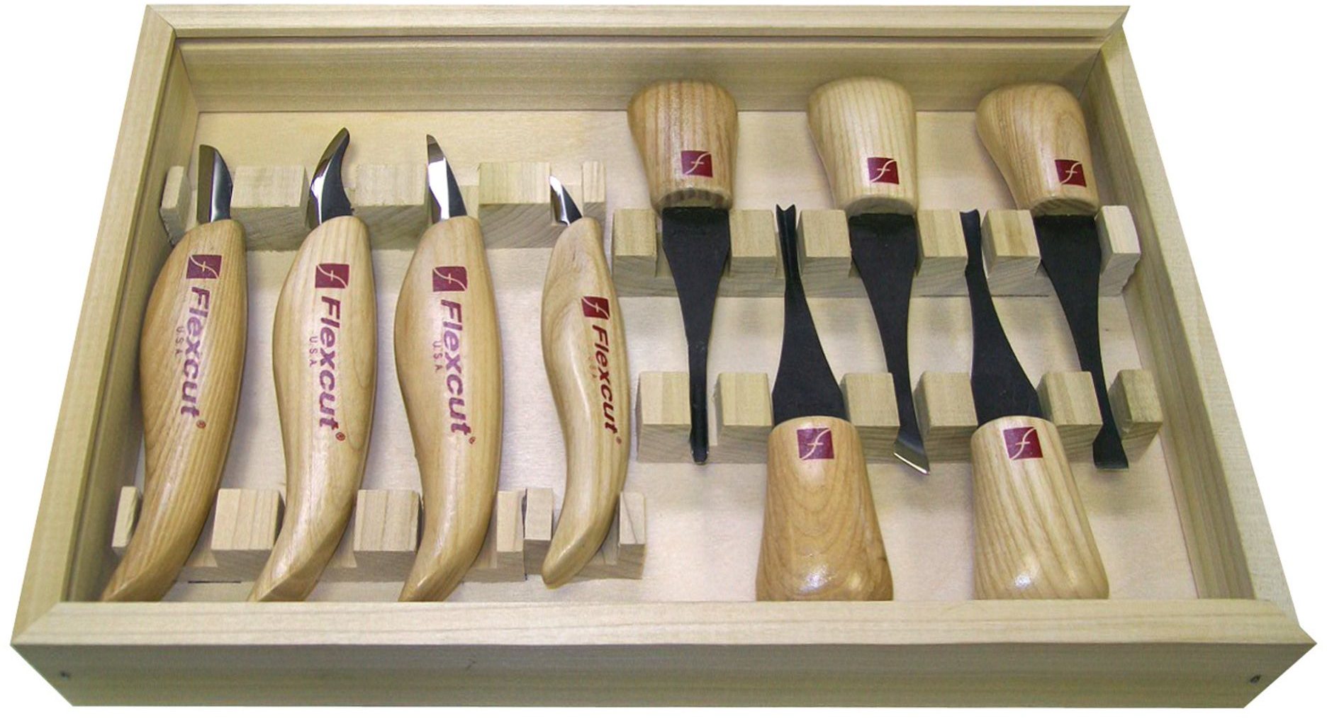 Flexcut Deluxe Palm & Knife Set KN700 - Classic Hand Tools Limited