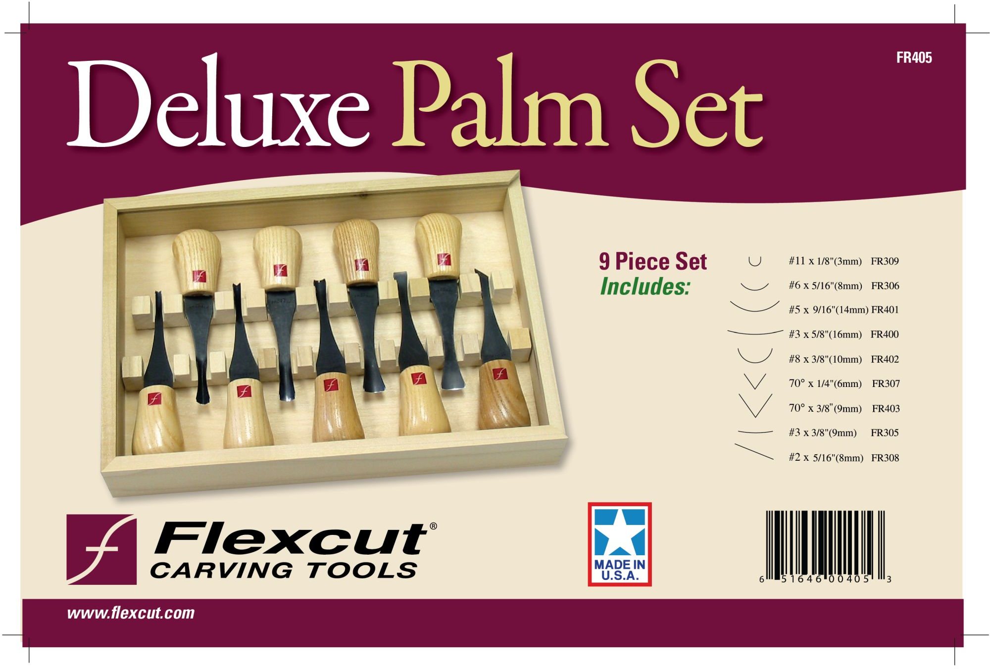 Flexcut Deluxe Palm Set FR405 - Classic Hand Tools Limited