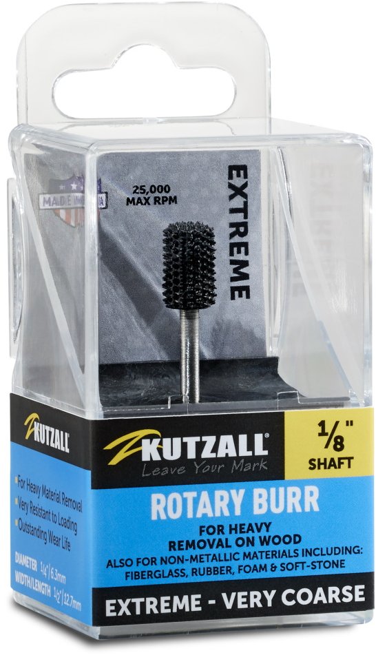 Kutzall 1/8'' Cylinder Burr - 1/4'' x 1/2'' - Classic Hand Tools Limited