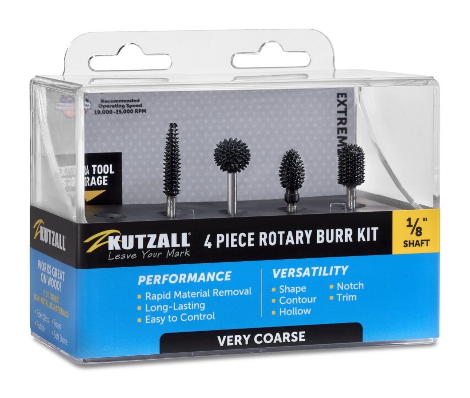 Kutzall 4 Piece Very Coarse 1/8'' Burr Kit - Classic Hand Tools Limited