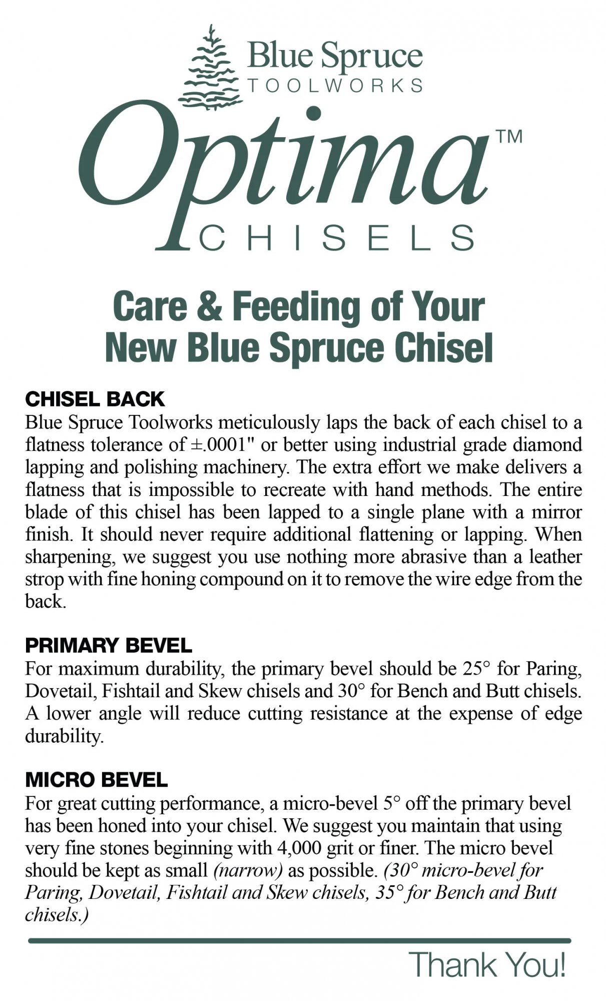 Blue Spruce Optima Dovetail Chisels - Set of 4 - Curly Maple - Classic ...