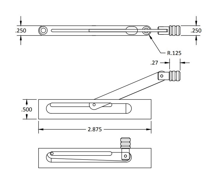 Brusso Brass Box Lid Stay JB-250 - Classic Hand Tools Limited