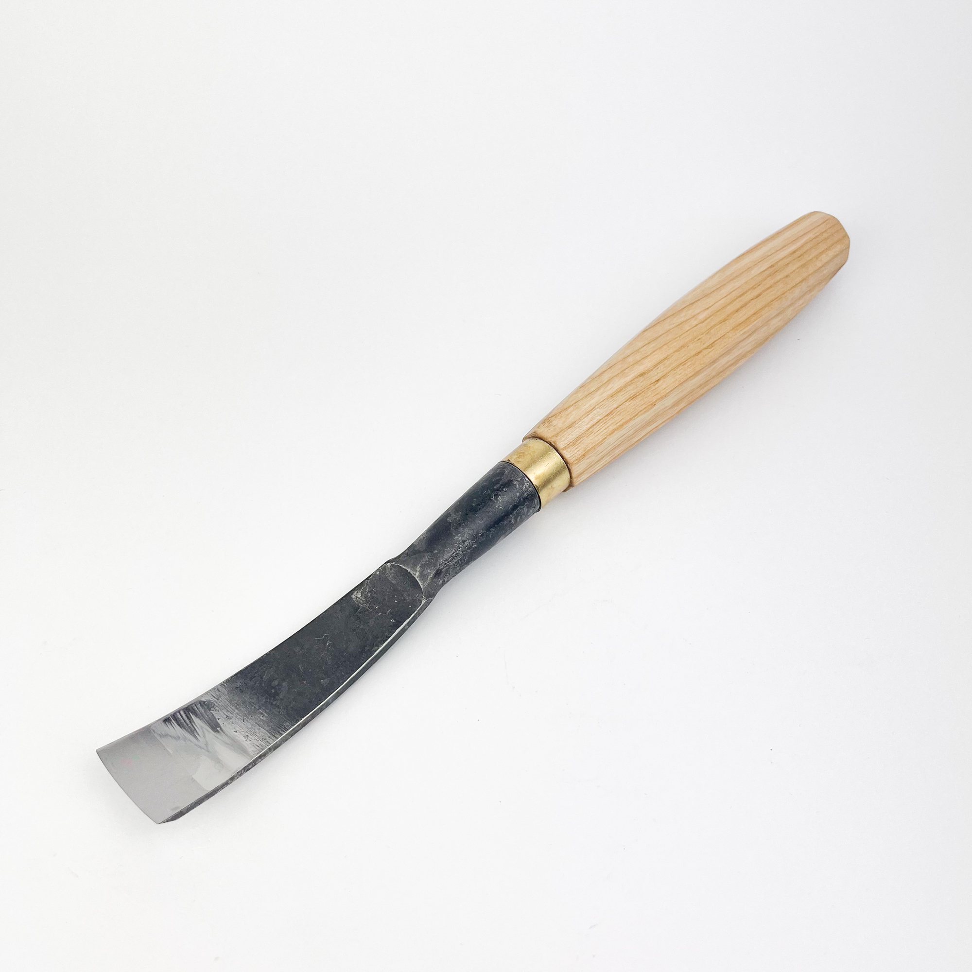 Oscar Rush Long Bent Gouge - shallow sweep - 25/35/45mm - Classic Hand Tools Limited