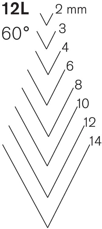 Pfeil Long Bent 60° V Tool - Series 12L - Classic Hand Tools Limited