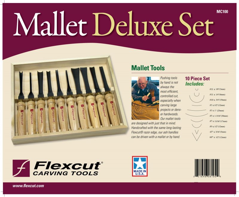 Flexcut 10 pc. Deluxe Mallet Tool Set MC100 - Classic Hand Tools Limited