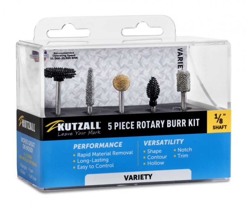 Kutzall 5 Piece Variety 1/8'' Burr Kit - Classic Hand Tools Limited