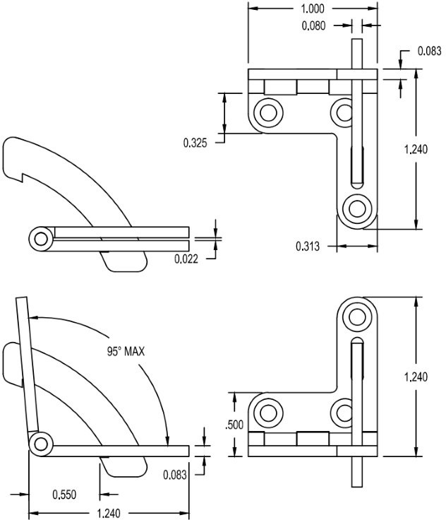 Brusso Brass Quadrant Hinge HD-638 - Classic Hand Tools Limited